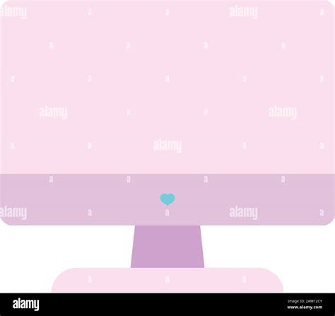 Cute Computer Monitor Screeen Technology On White Background Vector