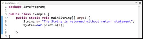 Method Return Type String Java