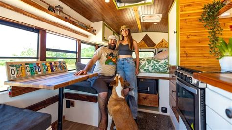 Couples Self Converted Skoolie Built For All Seasons