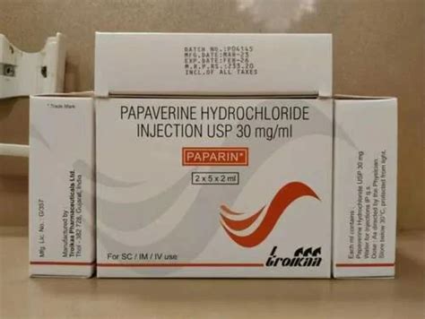 30mg Paparin Papaverine Hydrochloride Injection Usp At ₹ 23 Box