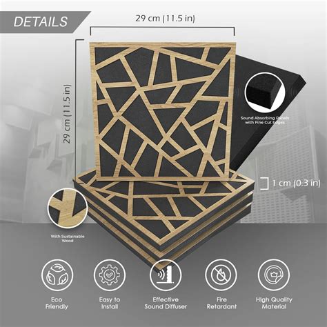 Arrowzoom Diffuse Pro Square And Hexagon Felt Wooden Panel Sound Acoustic Arrowzoom Diffuse Pro Square And Hexagon Felt Wooden Panel Sound Acoustic