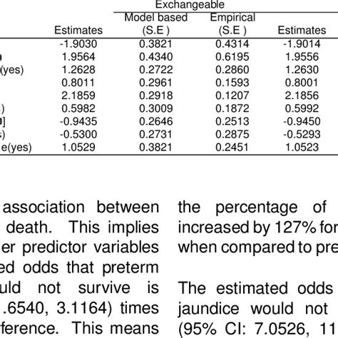 empirical and model based standard errors for two proposed working