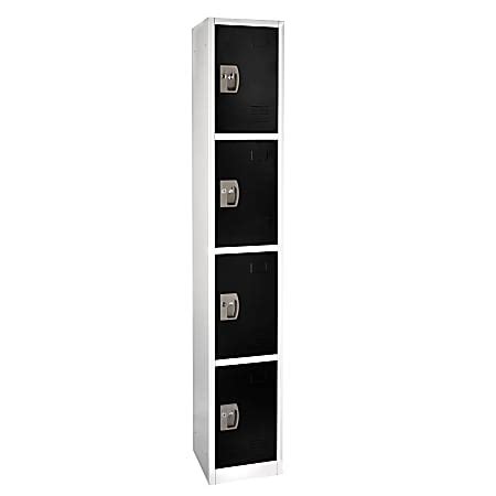 Alpine Adiroffice 4 Tier Steel Locker 72h X 12w X 12d Black
