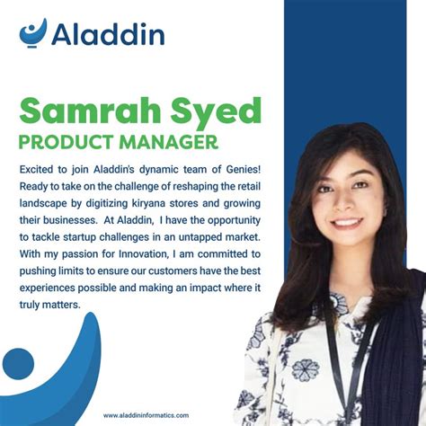 Really Excited To Have Samrah Syed On The Genie Team Look Forward To