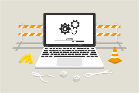 install operating system update of laptop computer screen with