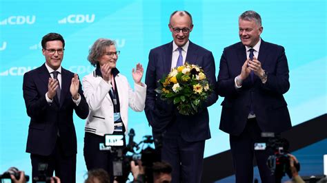 Cdu Parteitag Merz Mit 91 17 Prozent Als Parteichef Bestätigt