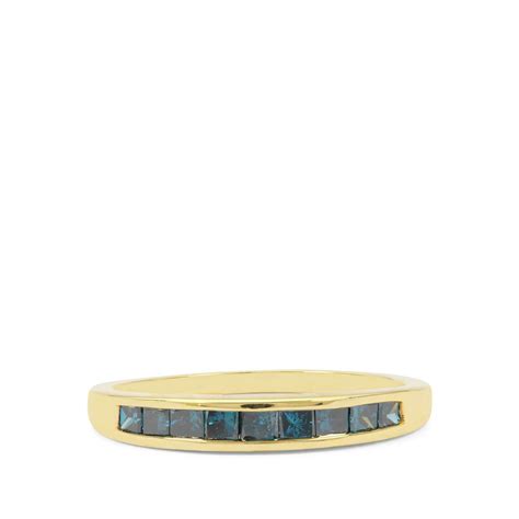 Blue Diamonds Ring In 9k Gold 050cts Gemporia
