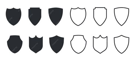 Conjunto De Vectores De Escudos Vector Premium