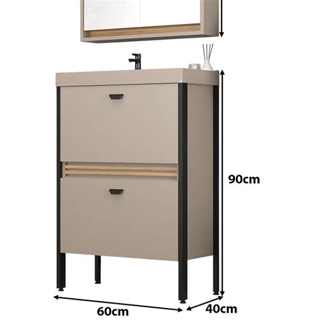 Gabinete De Banheiro Com Pia 60cm Ref 660 Cewal Gianduia Itapuã