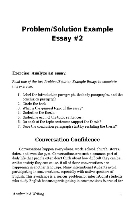 Problemsolution Exam This Is For Academic Purpose Problemsolution