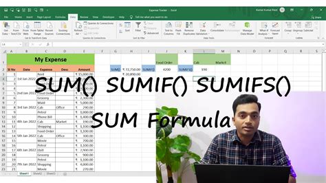 SUM SUMIF SUMIFS Functions In Excel SUM Formula With Examples Kamal Kumar Patel YouTube