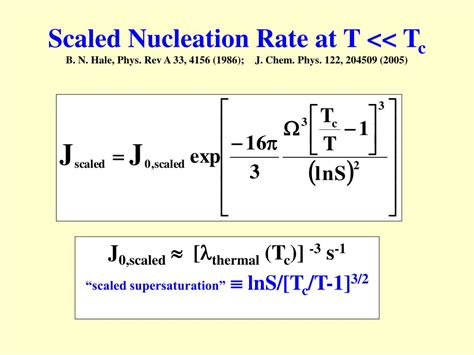 Ppt Computer Simulations Scaling And The Prediction Of Nucleation Rates Powerpoint