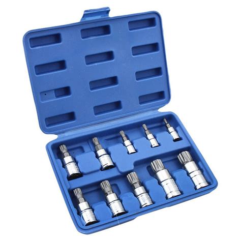 10 Pc Xzn Triple Square Spline Socket Bit Set — Toolplanet