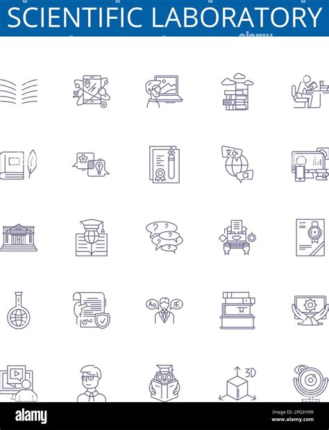 Scientific Laboratory Line Icons Signs Set Design Collection Of