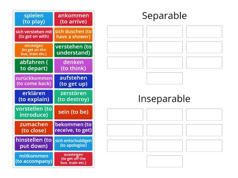 Separable Verbs Group Sort