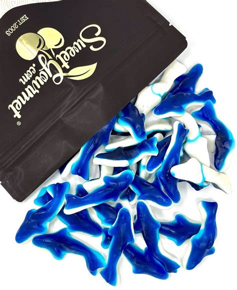 Sweetgourmet Halal Certified Gummy Blue Sharks Candy With Blue