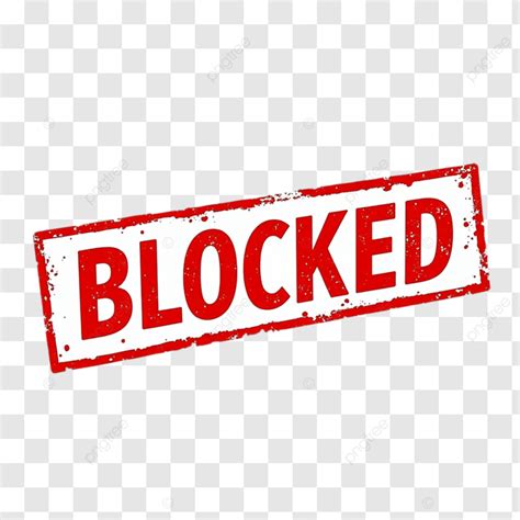Red Rectangular Blocked Sign With Stamp Effect For Restriction