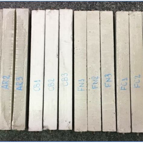 Test Specimens From The Linear Shrinkage Test Download Scientific Diagram