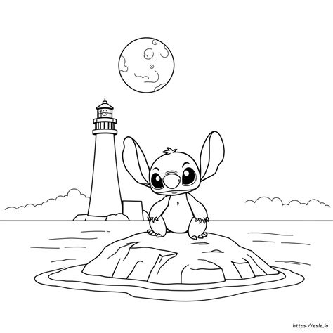 Página Para Colorear De Stitch En Blanco Y Negro Esle