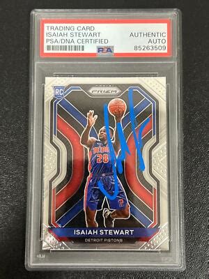 2020 21 Panini Prizm 254 Isaiah Stewart Signed Card Auto Psa Rookie
