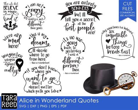 Alice In Wonderland Quotes Svg And Cut Files For Crafters Etsy Artofit