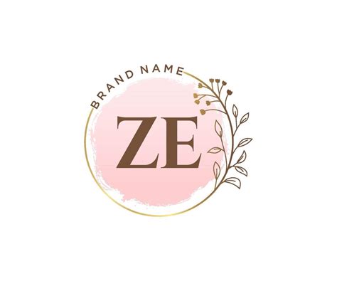Initial Ze Feminine Logo Usable For Nature Salon Spa Cosmetic And