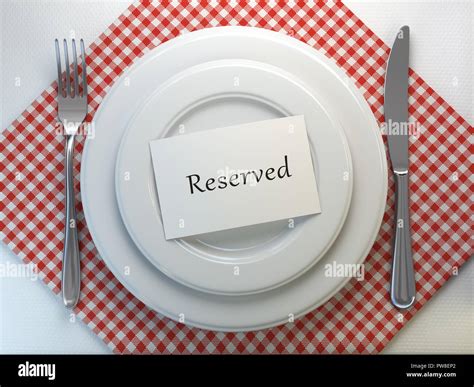 Reserved Card On A Restaurant Table Setting Top View Mock Up 3d