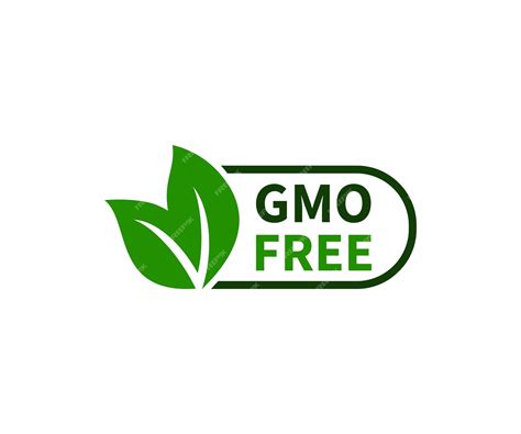 Premium Vector Gmo Free Label Design Vector Green Leaf Non Gmo Logo