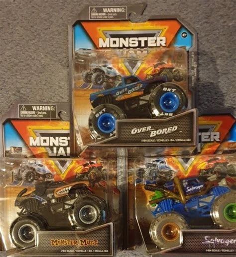 Monster Jam 164 Bundle X3 Over Bored Salvager Monster Mutt Brand New