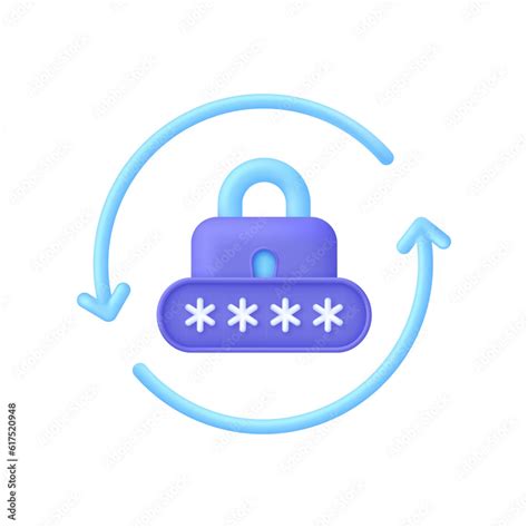 3d Password Reset Illustration Update Personal Data Concept Getting A New Username And