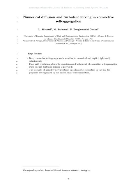 Pdf Numerical Diffusion And Turbulent Mixing In Convective Self
