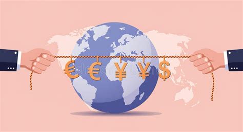 Global Currency Interdependence A Flat Design Illustration Of Economic