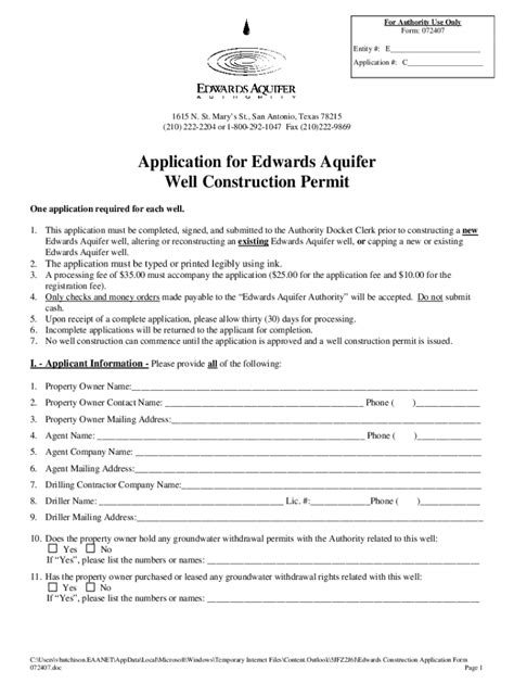 Fillable Online Edwards Construction Application Form 072407doc Fax