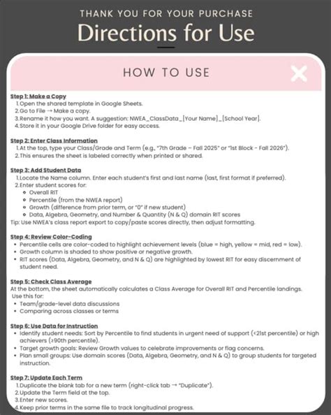 Math Nwea Data Sheet By Dear Ms Mack Tpt
