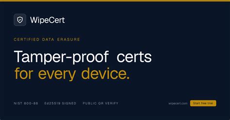 Wipecert Nist Certified Data Erasure For It Teams