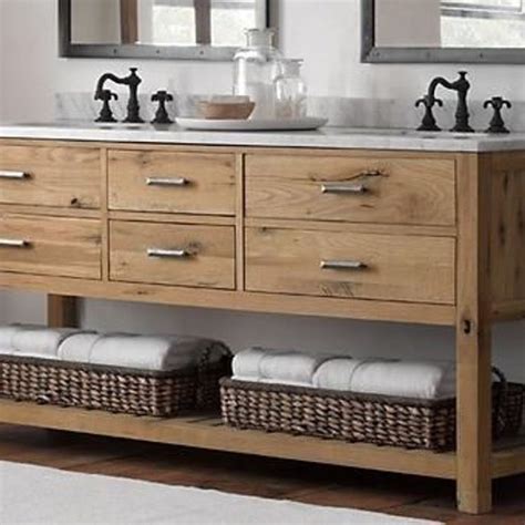 Reclaimed Wood Bathroom Vanity Think About Narrower Vanity With Upper