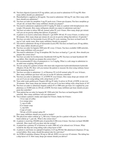 Solution 100 Dosage Calculation Practice And Answers Studypool