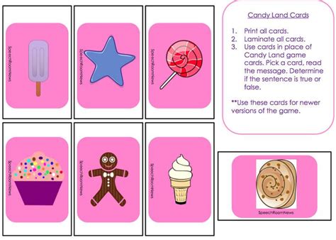 Printable Candyland Cards