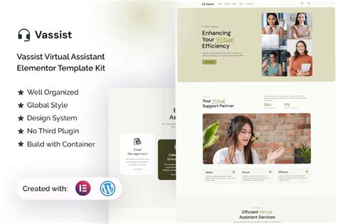 Vassist Virtual Assistant Elementor Pro Template Kit