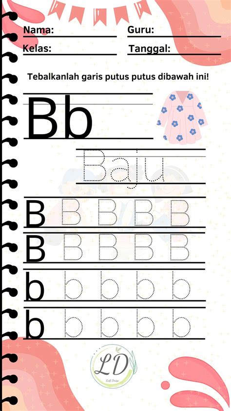 Worksheet Belajar Menulis Abjad B