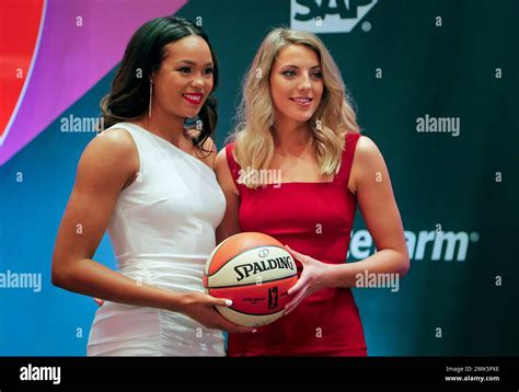 Connecticuts Napheesa Collier Left And Katie Lou Samuelson Pose For