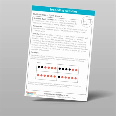 Year 3 Multiplication Equal Groups Supporting Activity Resource Classroom Secrets