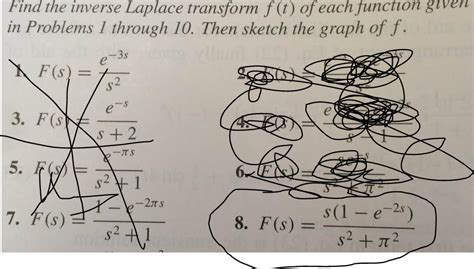solved find the inverse laplace transform f t of each