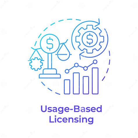 Usage Based Licensing Blue Gradient Concept Icon Stock Vector