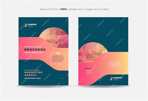 브로셔 표지 디자인 또는 연례 보고서 및 회사 프로필 표지 또는 소책자 및 카탈로그 표지 프리미엄 벡터
