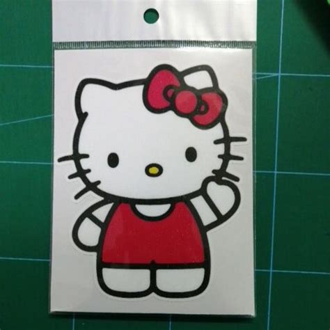 086 Sticker Hello Kitty Waterproof With Sparkling Laminate Shopee