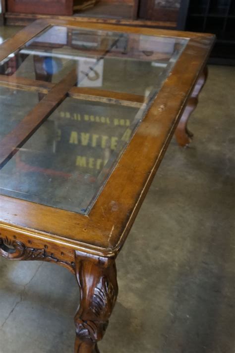 Vintage Glass Insert Coffee Table