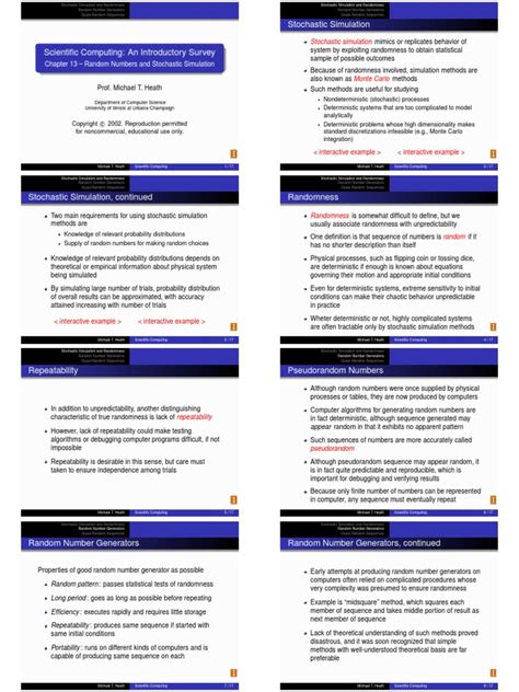 Chap13 8up Random Numbers And Simulation Pdf Randomness Stochastic