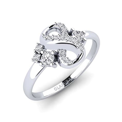 Glamira Ring Intersection In 014 Carat Round Cut 14ct White Gold Lab