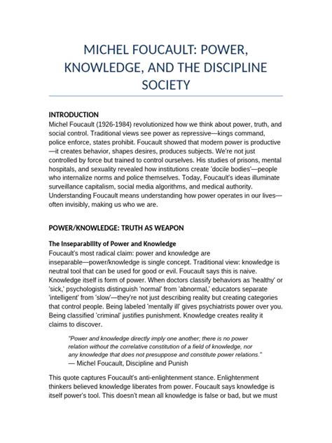 03 Michel Foucault Postmodernism 90plus Pdf Michel Foucault Knowledge
